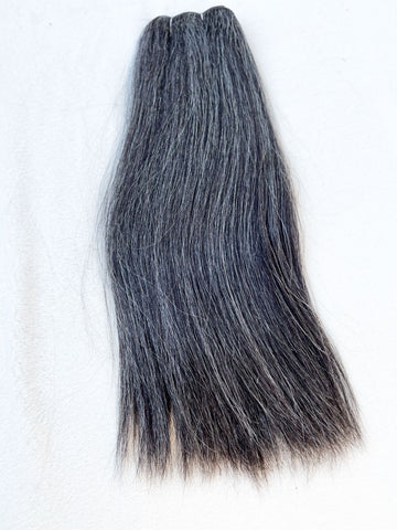 Grey Hair Extensions Weft Dark Grey - Gray Hair Bundles – Apexhairs