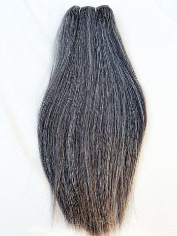 Grey Hair Extensions Weft Dark Grey - Gray Hair Bundles – Apexhairs