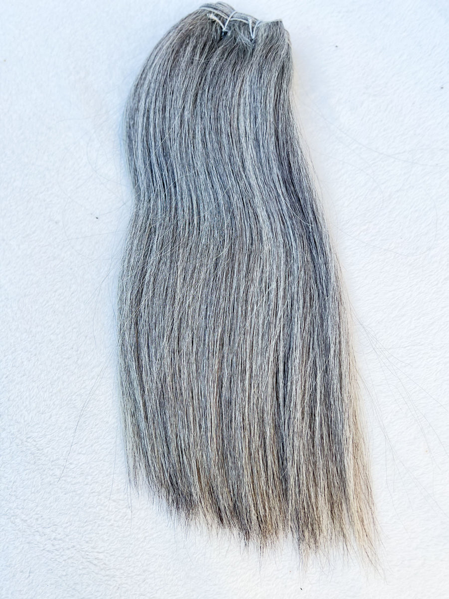 Grey Hair Extensions Weft Light Grey Human Hair Color #51 – Apexhairs