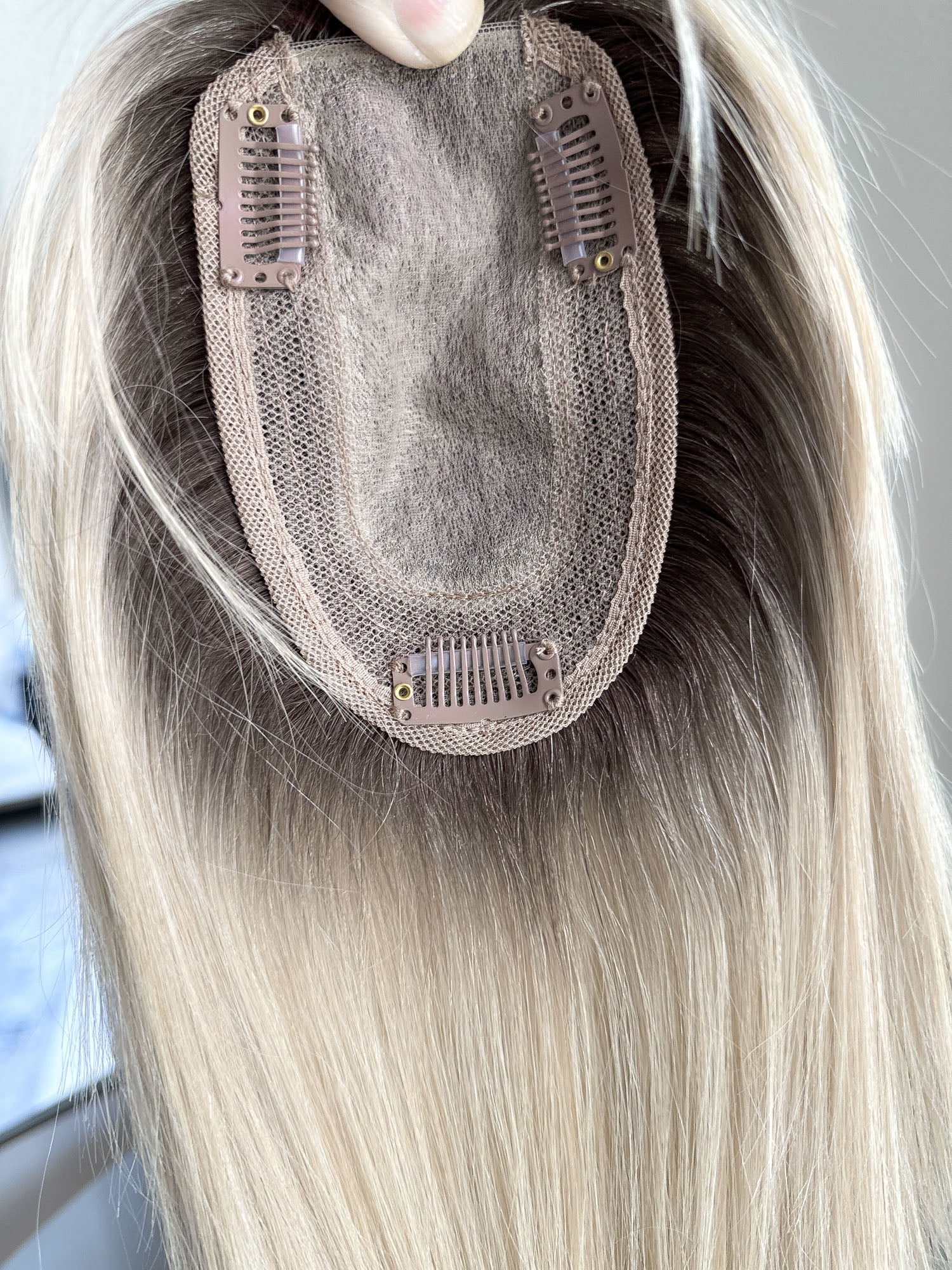Rooted Blonde Hair Topper|Women Hair Toppers with Natural Part With Ba ...