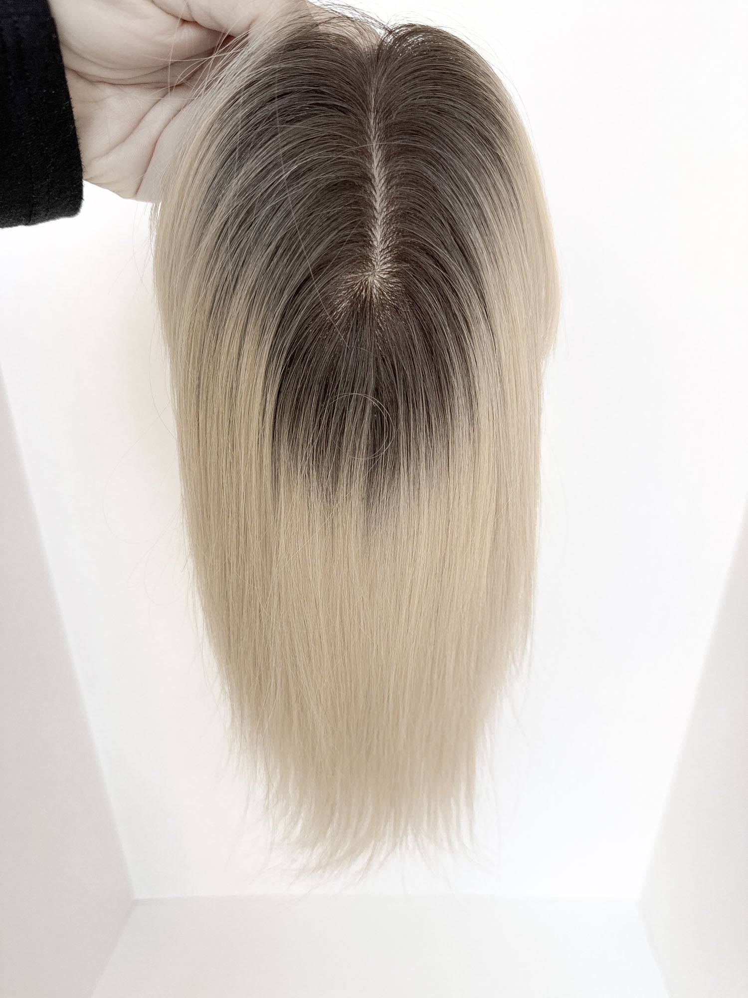 Rooted Blonde Hair Topper|Women Hair Toppers with Natural Part With Ba ...