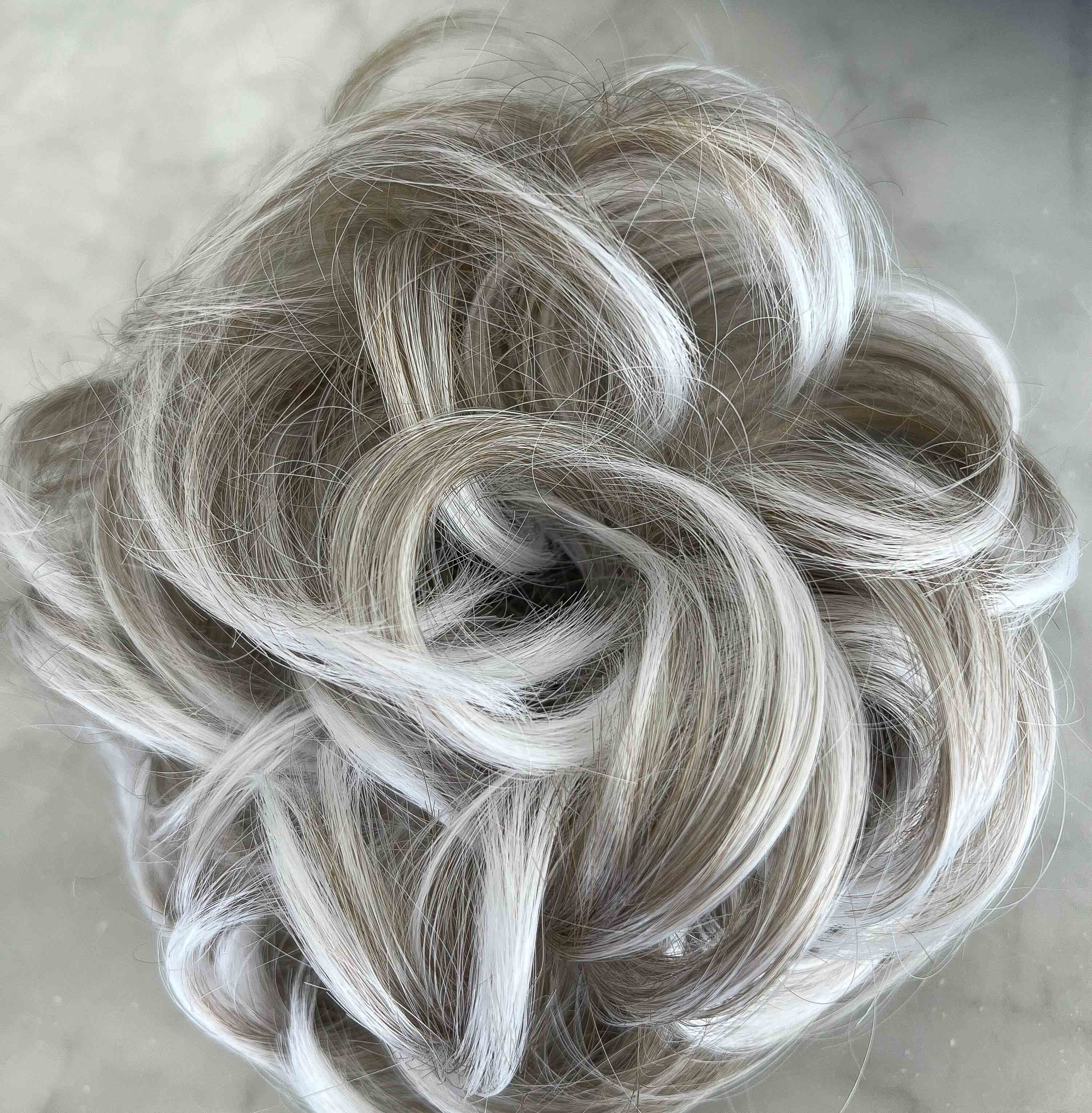 Blonde Hair Bun Gray Hair Bun |Salt and Pepper Hair Buns – Apexhairs