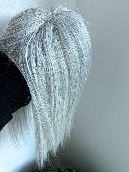 Light Grey Topper|Grey Hair Toppers for Thinning Hair – Apexhairs
